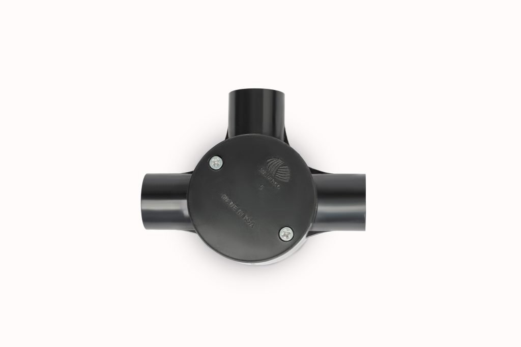 UPVC RIGID CONDUIT CIRCULAR JUNCTION BOX 3-WAY 25 MM - Al-Manar Plastic ...