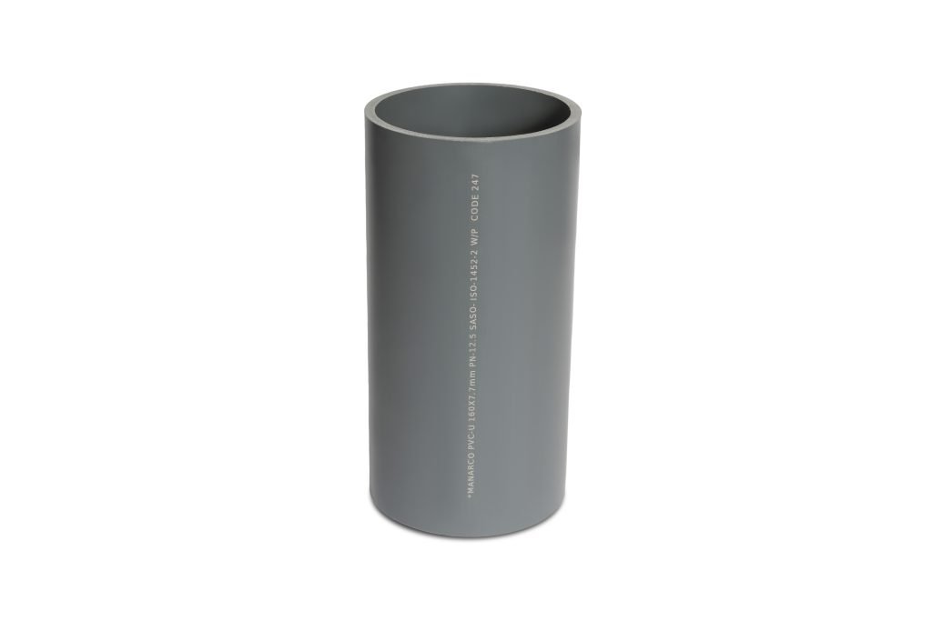 UPVC PIPE 160 MM PN-6 GRAY R/R - Al-Manar Plastic Factory